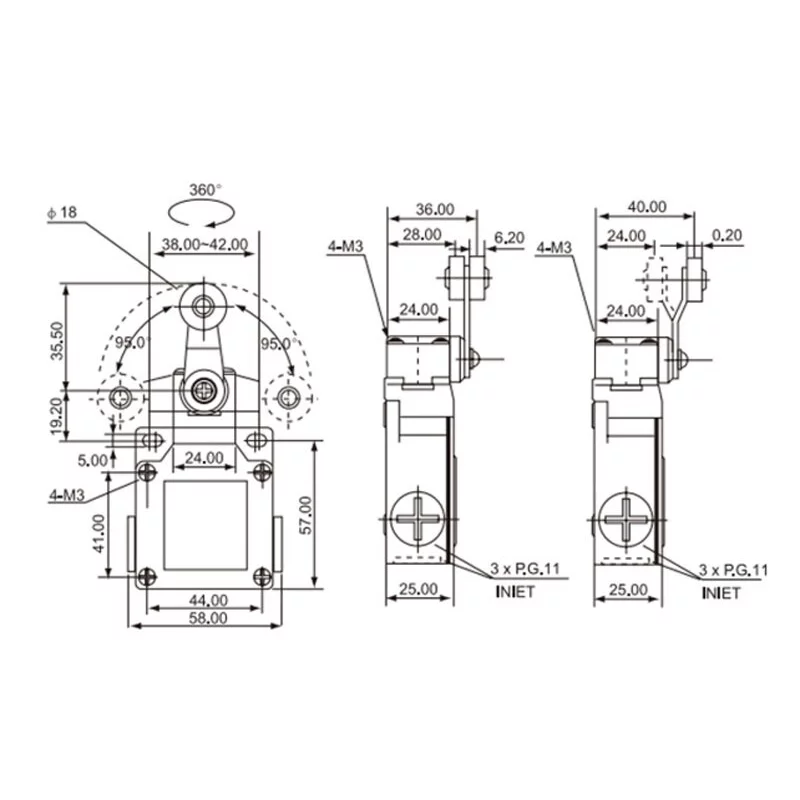Limit switch CSA-021, arm with roller | AMPUL.eu Limit switch CSA-021, arm with roller | AMPUL.eu